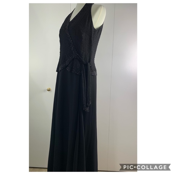 J Kara | Dresses | J Kara New York 6 Long Formal Beaded Dress Black ...